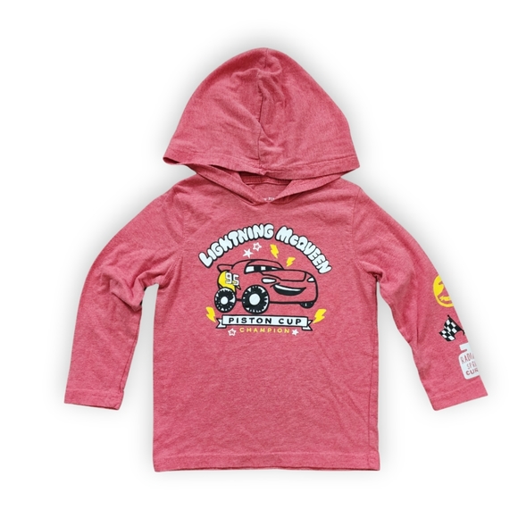 Disney | Shirts & Tops | Disney Pixar Cars Red Hooded Tee Kids 4 | Poshmark